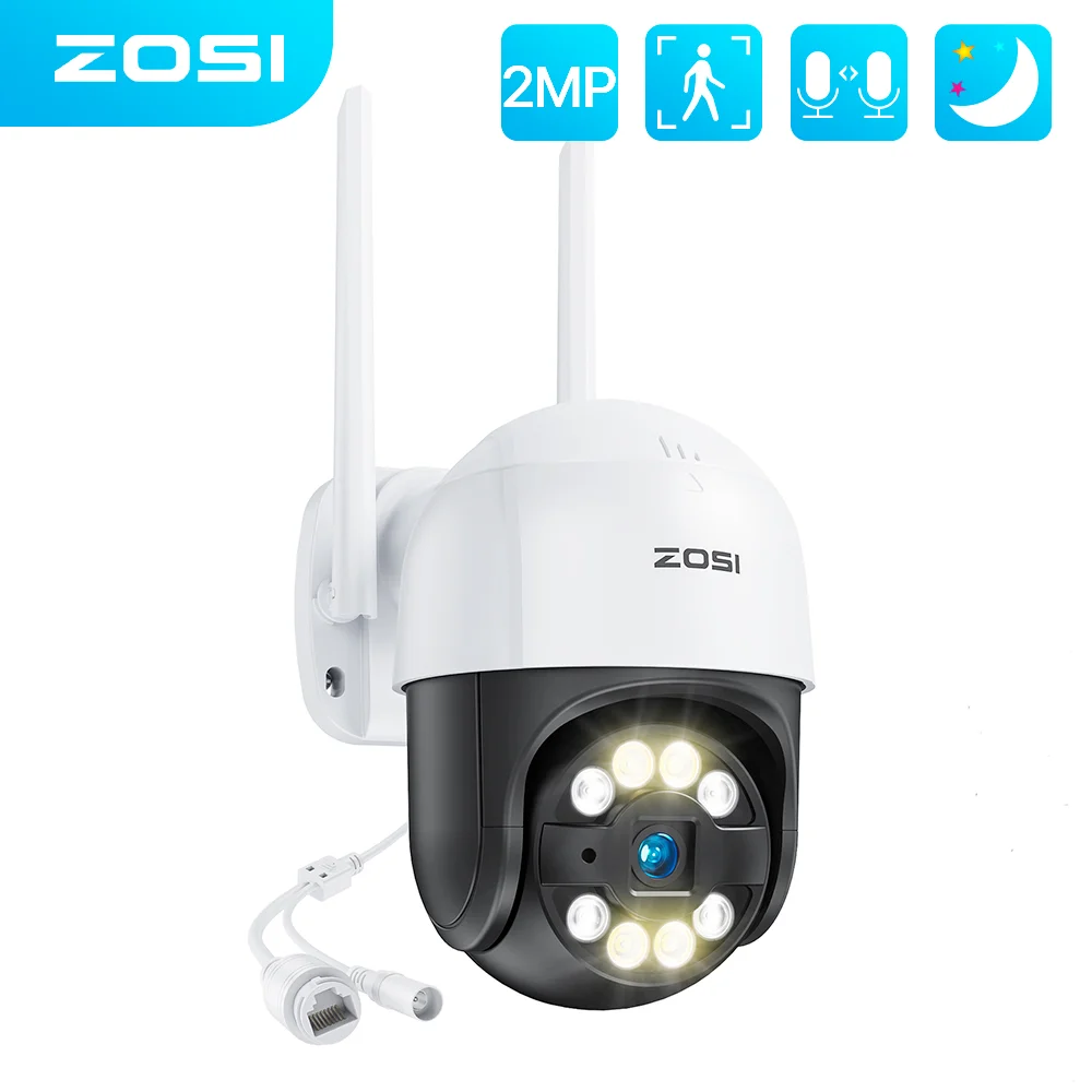 ZOSI H.256 2MP PTZ Wifi Camera 2-Way Audio Human Detect Starlight Night ...