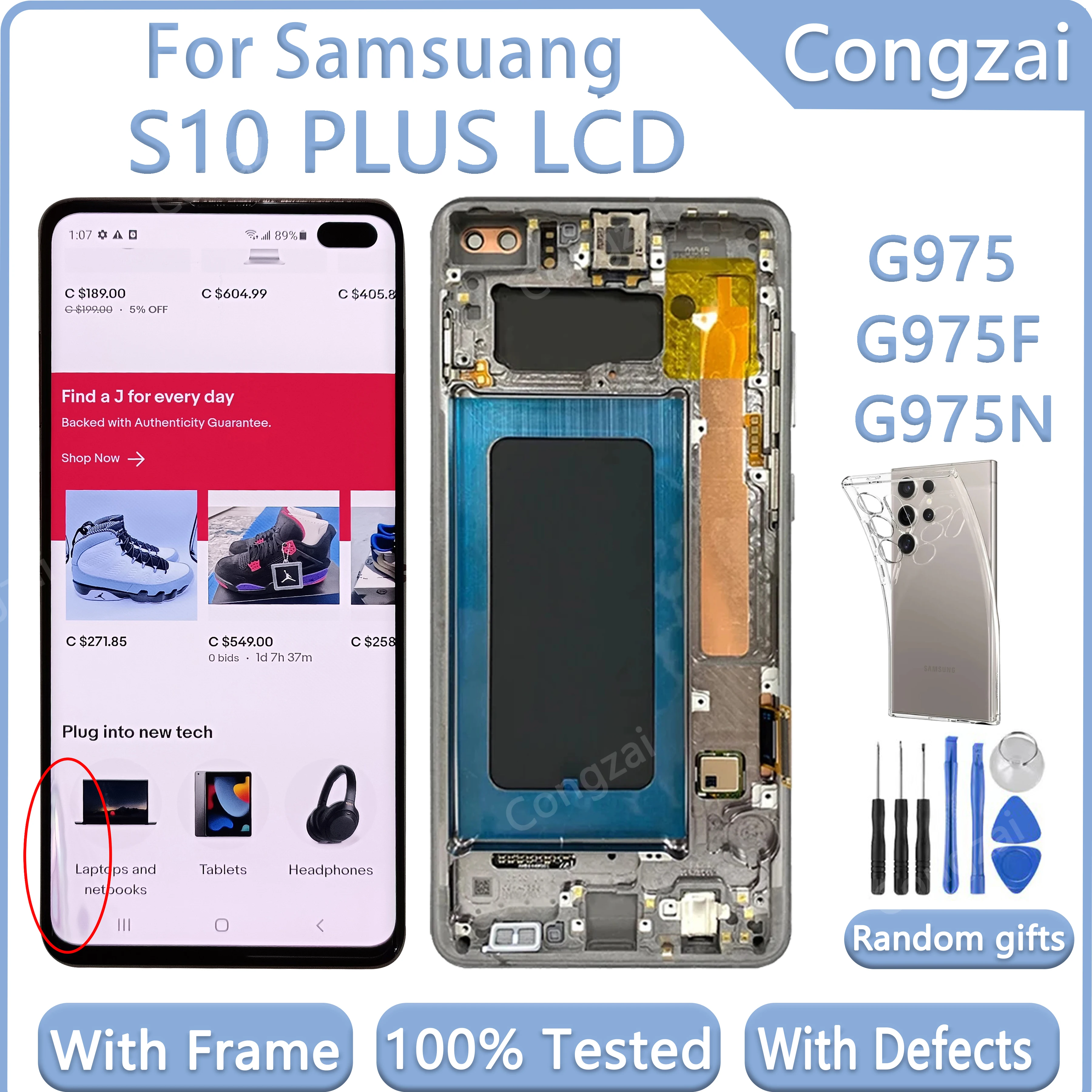 Tela-de-toque-lcd-super-amoled-para-samsung-galaxy-s10-plus-g975-sm ...