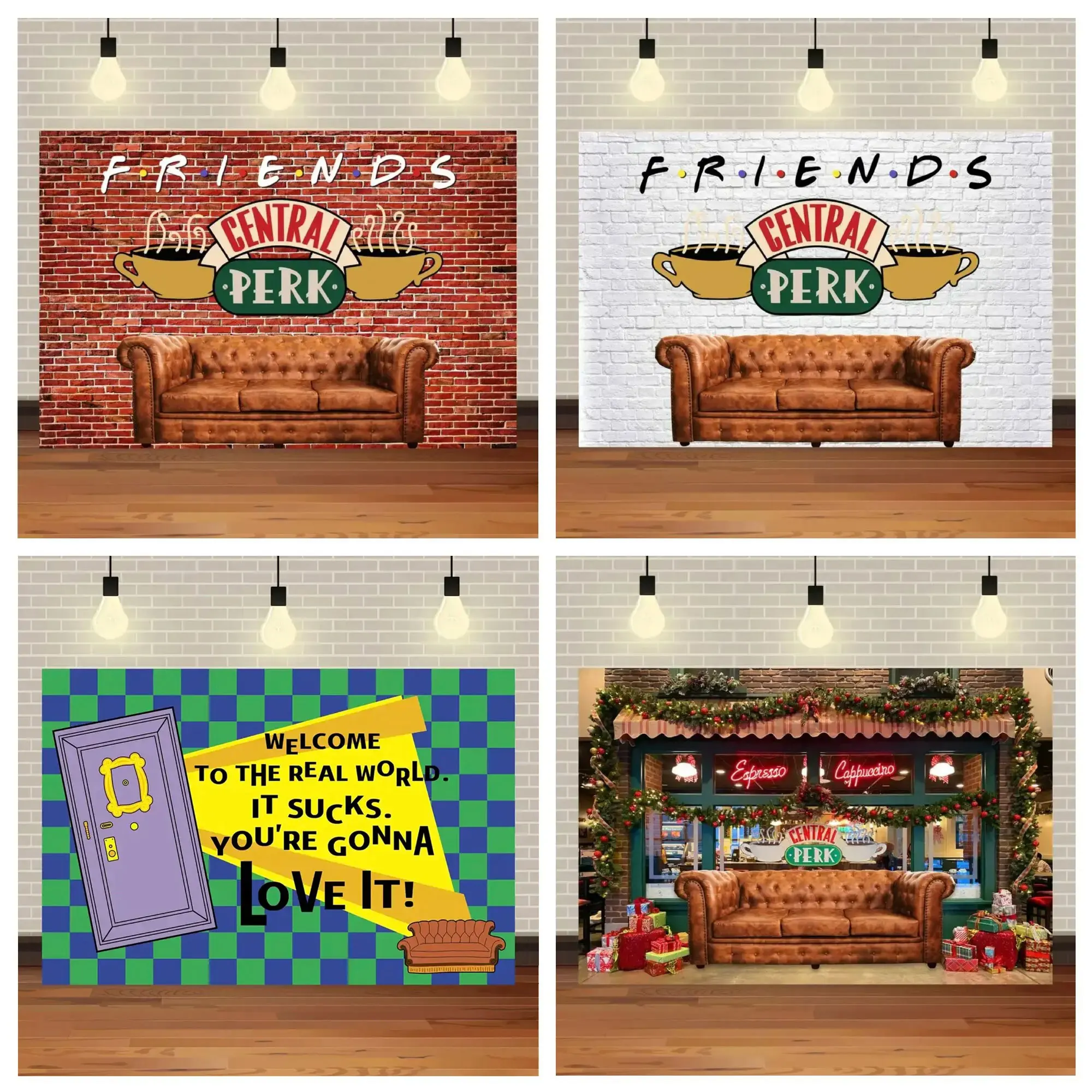 Red Brick Wall Theme Party Custom Backdrop Decorate Central Perk Friend ...
