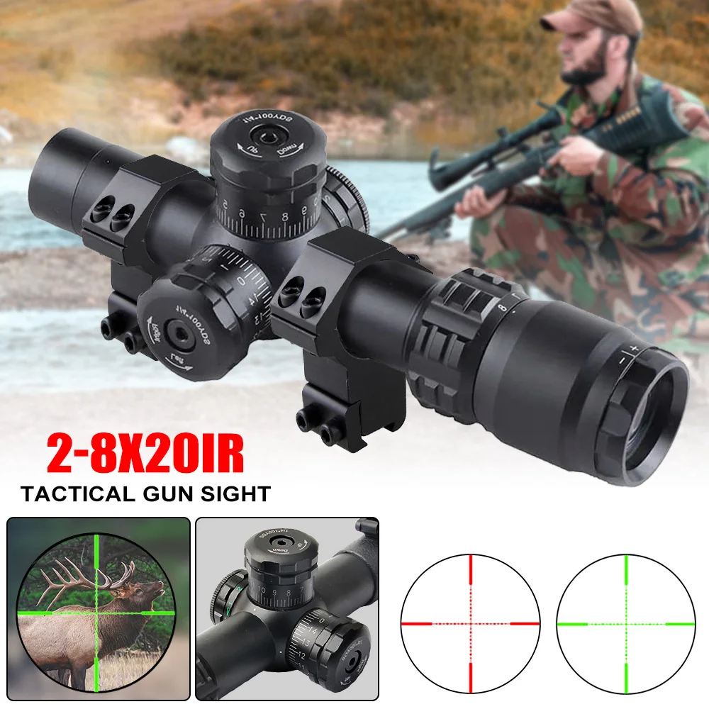 2-8x20-Hunting-Collimator-Tactical-Riflescope-5-Modes-Red-Green-Dot ...