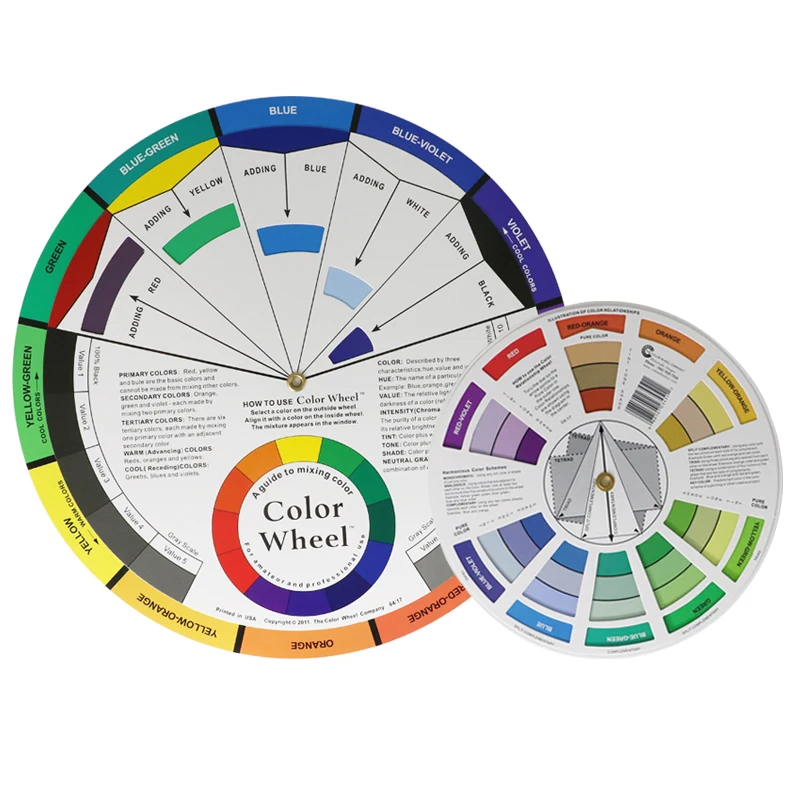 12-Color-Paper-Card-Wheel-Three-Tier-Design-Mix-Guide-Round-Central ...