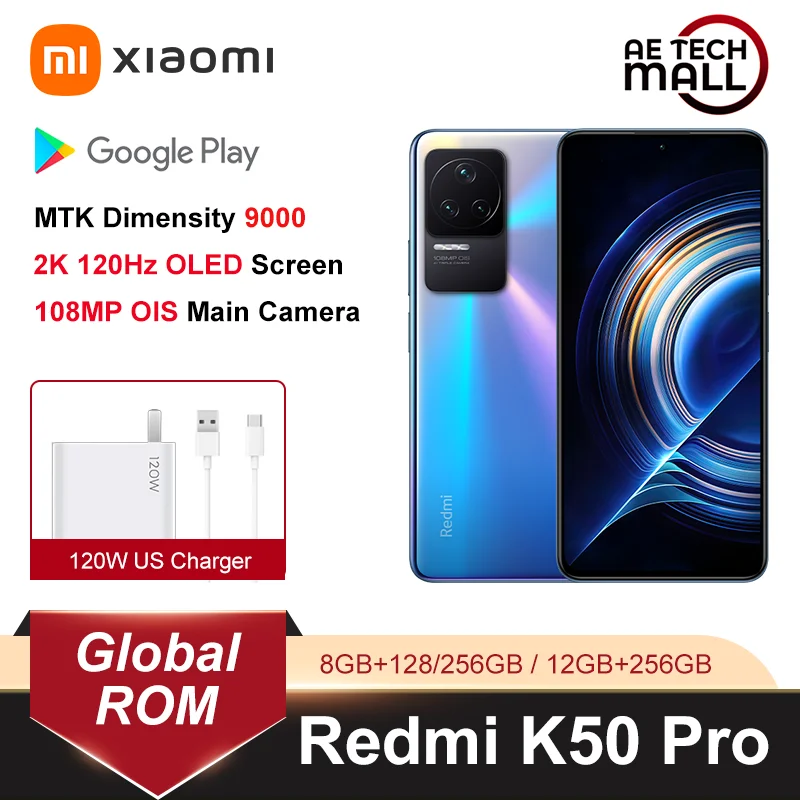 Xiaomi Redmi K50 pro携帯電話,5g,スマートフォン,耐性,9000オクタコア,5000mAhバッテリー,120W,急速充電,108MPカメラ| | - AliExpress