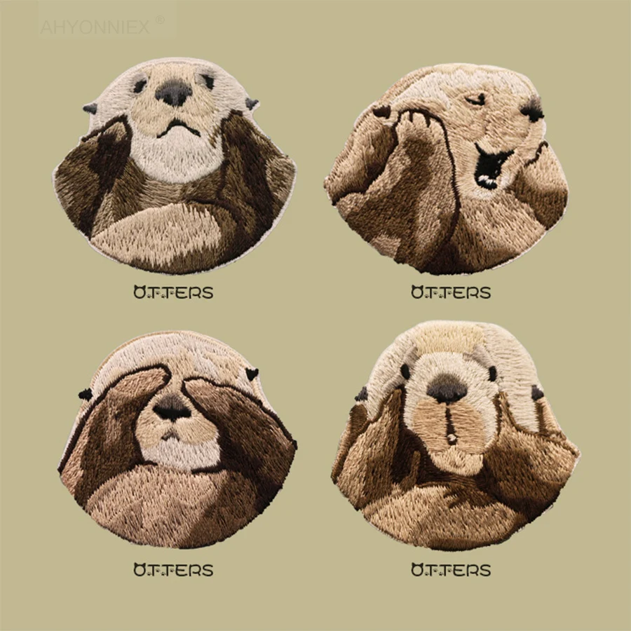 AHYONNIEX-1-Pc-Embroidered-Cute-Rare-Animal-Otter-Patch-Iron-On-Dress ...