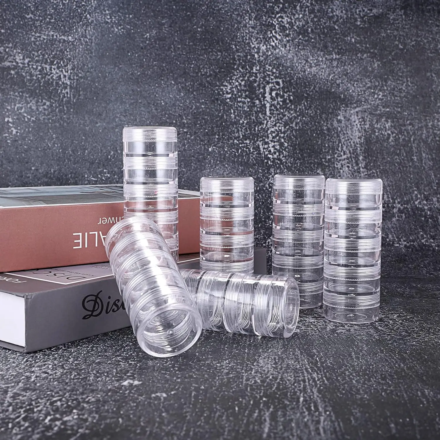 Round Plastic Bead Containers Wholesale BENECREAT 15G/15ML Stackable