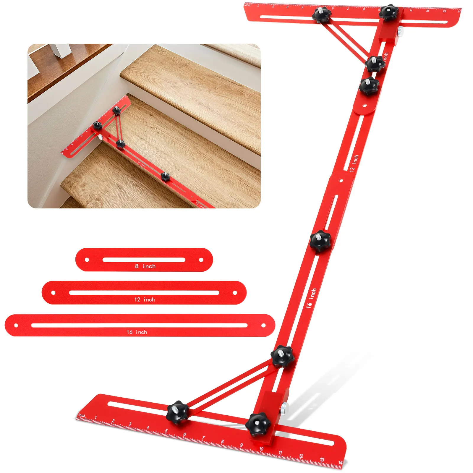 Stair Measuring Tool Stair Tread Gauge And Shelf Layout Tool Adjustable ...