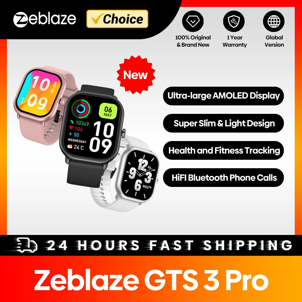 New-Zeblaze-GTS-3-Pro-Smart-Watch-Ultra-big-HD-AMOLED-Screen-HiFi ...