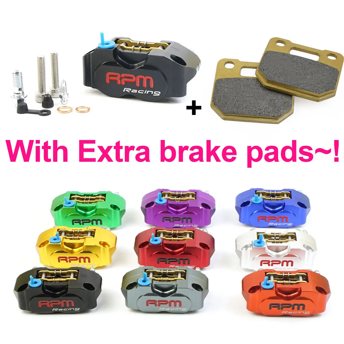 RPM Motorcycle Hydraulic Brake Caliper With Brake Pads for Scooter ...