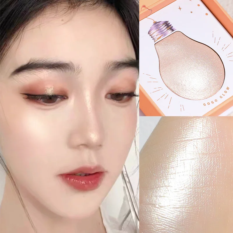 전문 귀여운 전구 모양 하이라이터 팔레트 메이크업 페이스 컨투어 파우더 브론저 메이크업 블러셔 브라이트닝 팔레트 화장품