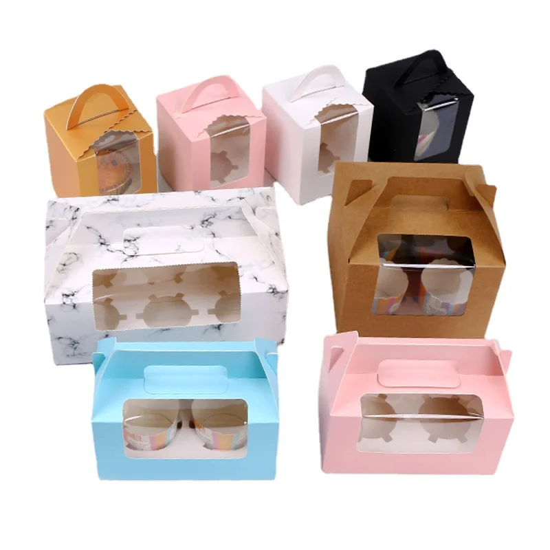 5/10/20pcs portable window paper cupcake packaging box muffin box egg ...