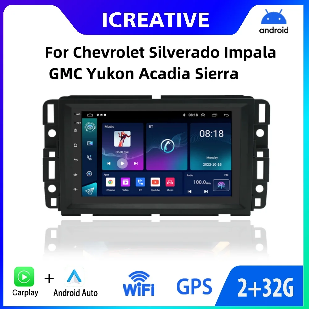 Car-Radio-Android-For-Chevrolet-Silverado-Impala-GMC-Yukon-Acadia ...
