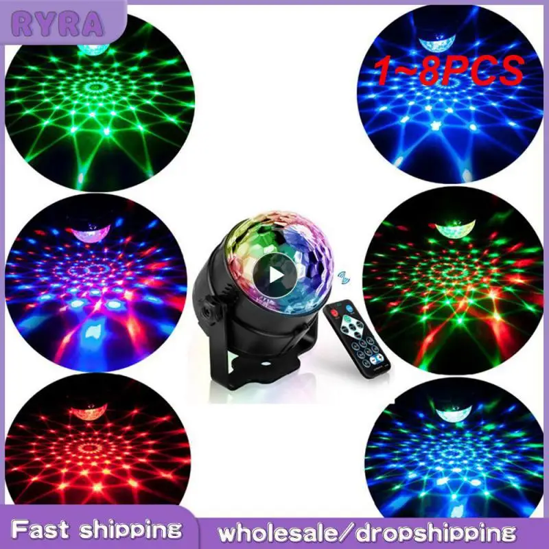 1-8PCS-Sound-Activated-Rotating-Disco-Light-Colorful-LED-Stage-Light-3W ...