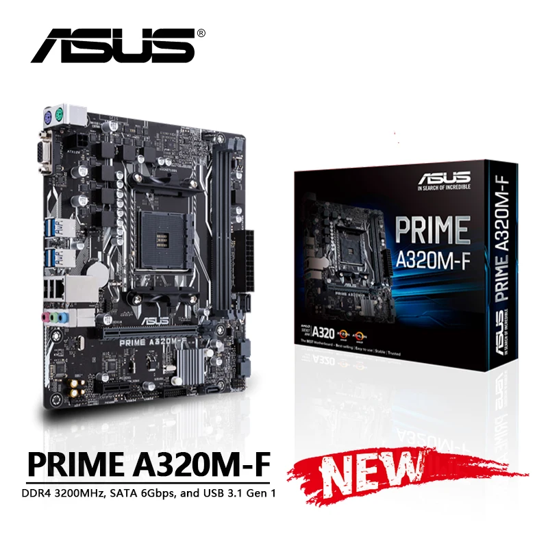 ASUS PRIME A320M-F New Micro-ATX A320 AMD DDR4 3200(OC)MHz 64G, SATA ...