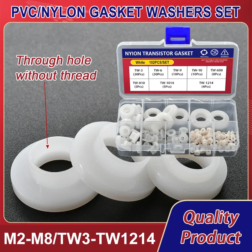 Hard-Plastic-Nylon-Gasket-PVC-Washers-Set-Transparent-Insulation-Flat ...