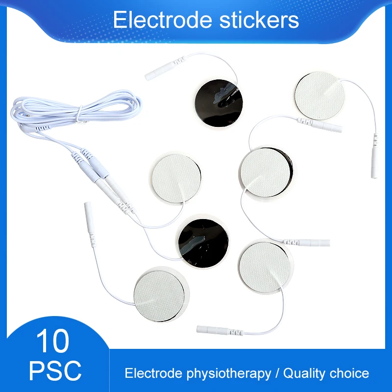 10Pcs 3.2cm Circular White Electrode Pads Sticker for Electric Digital ...