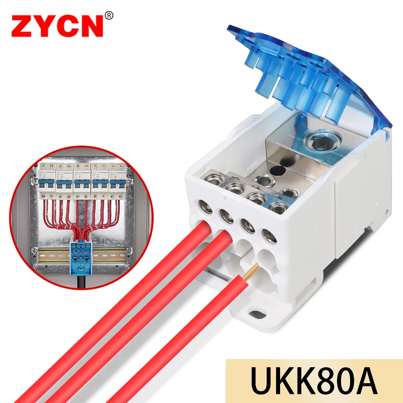 Terminal-Block-UKK80A-Electric-Wire-Connector-1-In-Many-Out-Din-Rail ...