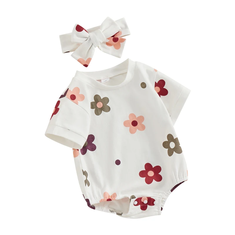 Pudcoco-Infant-Baby-Girl-Summer-Jumpsuit-Flower-Print-Round-Neck-Short-Sleeve-Romper-with-Bow ...