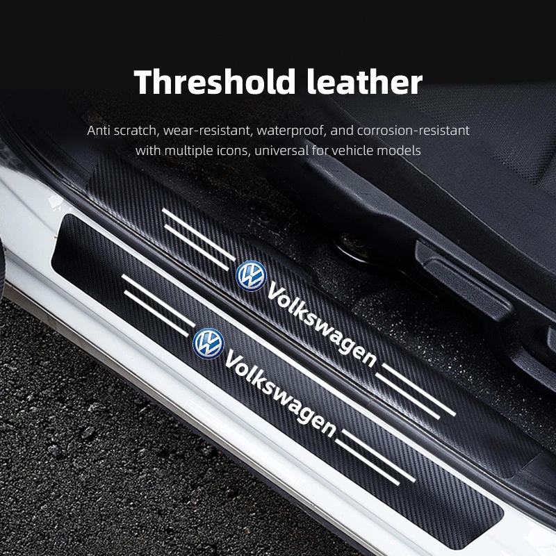 5Pcs-Carbon-Fiber-Car-Threshold-Sticker-Door-Anti-Scratch-Decals-For-VW ...