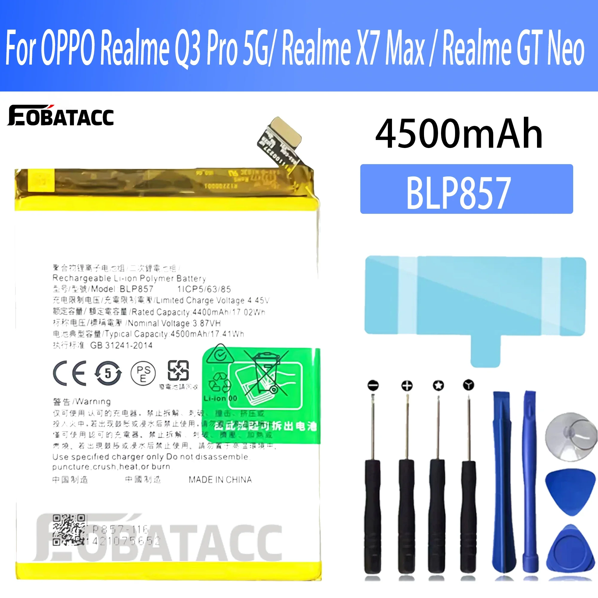 100-New-Original-Battery-BLP857-For-OPPO-Realme-GT-Neo-Battery-Free ...