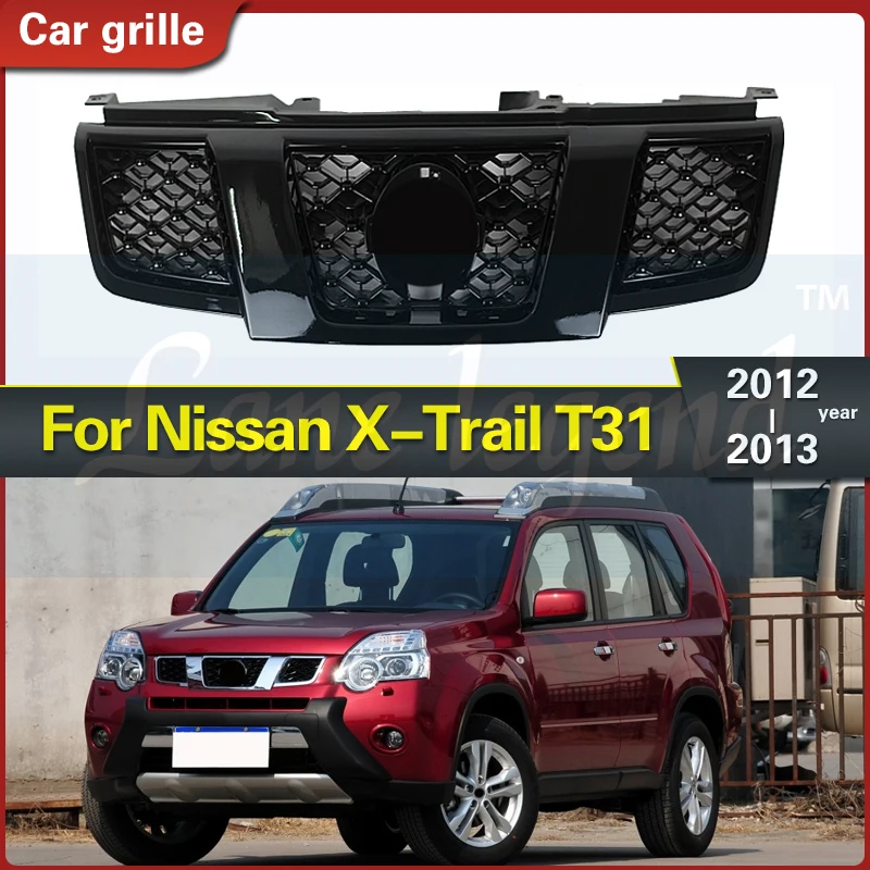 Fit for NISSAN X-trail Xtrail T31 2012-2013 Matt Black Front Bumper Mesh Grille Grill 1pcs ...