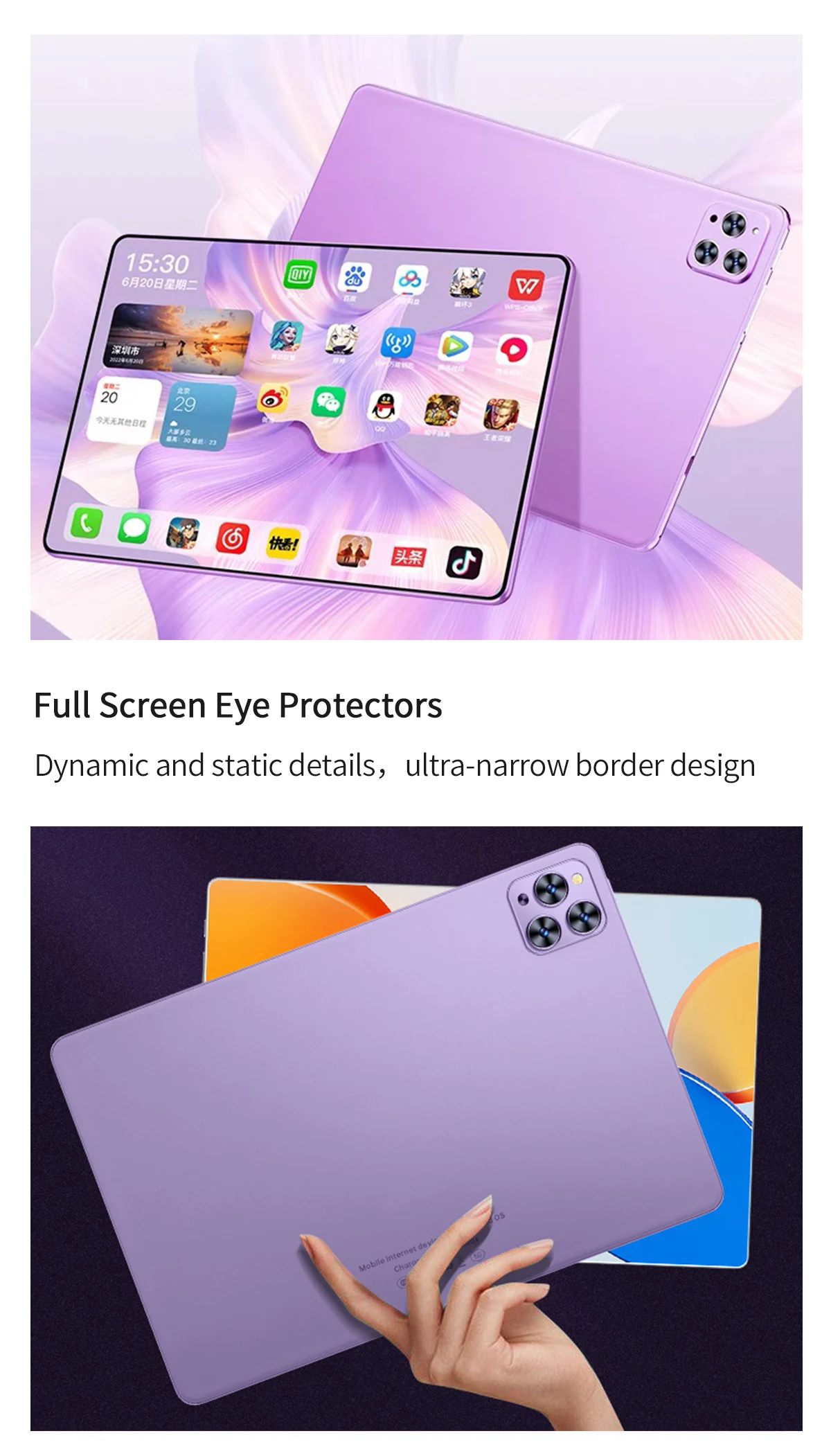 2023 New i15 tablet 10.11.12 inch Android 13.0 16GB RAM 1TB ROM WIFI ...