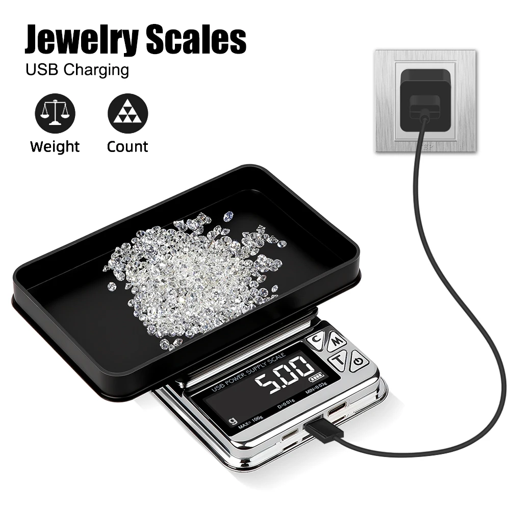 Electronic-High-Precision-USB-Charging-100g-500g-Stainless-Digital-LCD ...