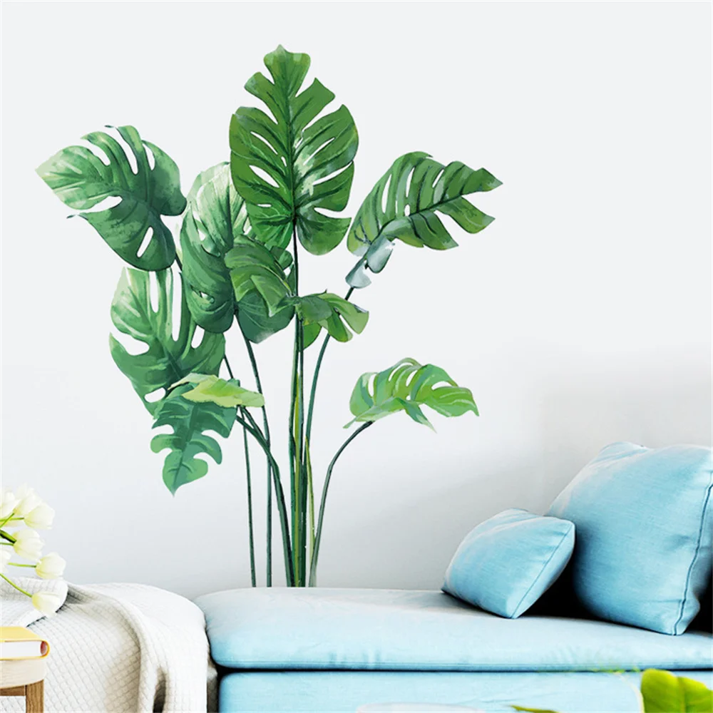 Tropical-Banana-Green-Leaf-Plants-Wall-Stickers-Removable-Home-Living ...
