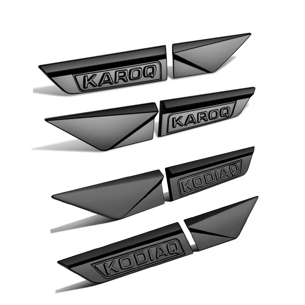Glossy Black KODIAQ Fender Sticker KAROQ Side Marker Sticker for Skoda ...