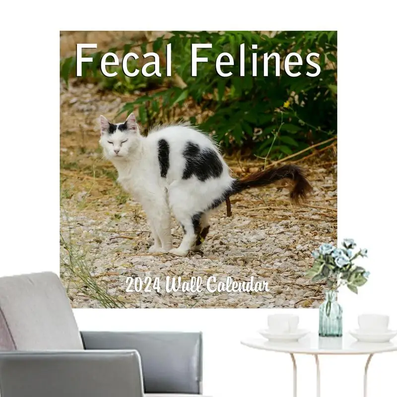 Poop-Calendar-2024-Creative-Pooping-Cat-Calendar-Funny-Gag-Gift-Wall ...