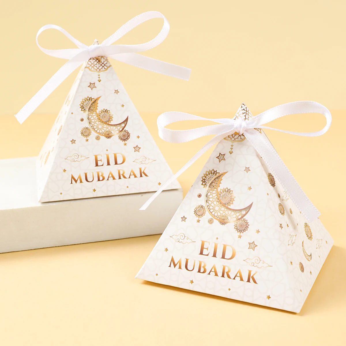 EID Mubarak Decor Triangle Candy Boxes Ramadan Decor 2025 Gift Box ...