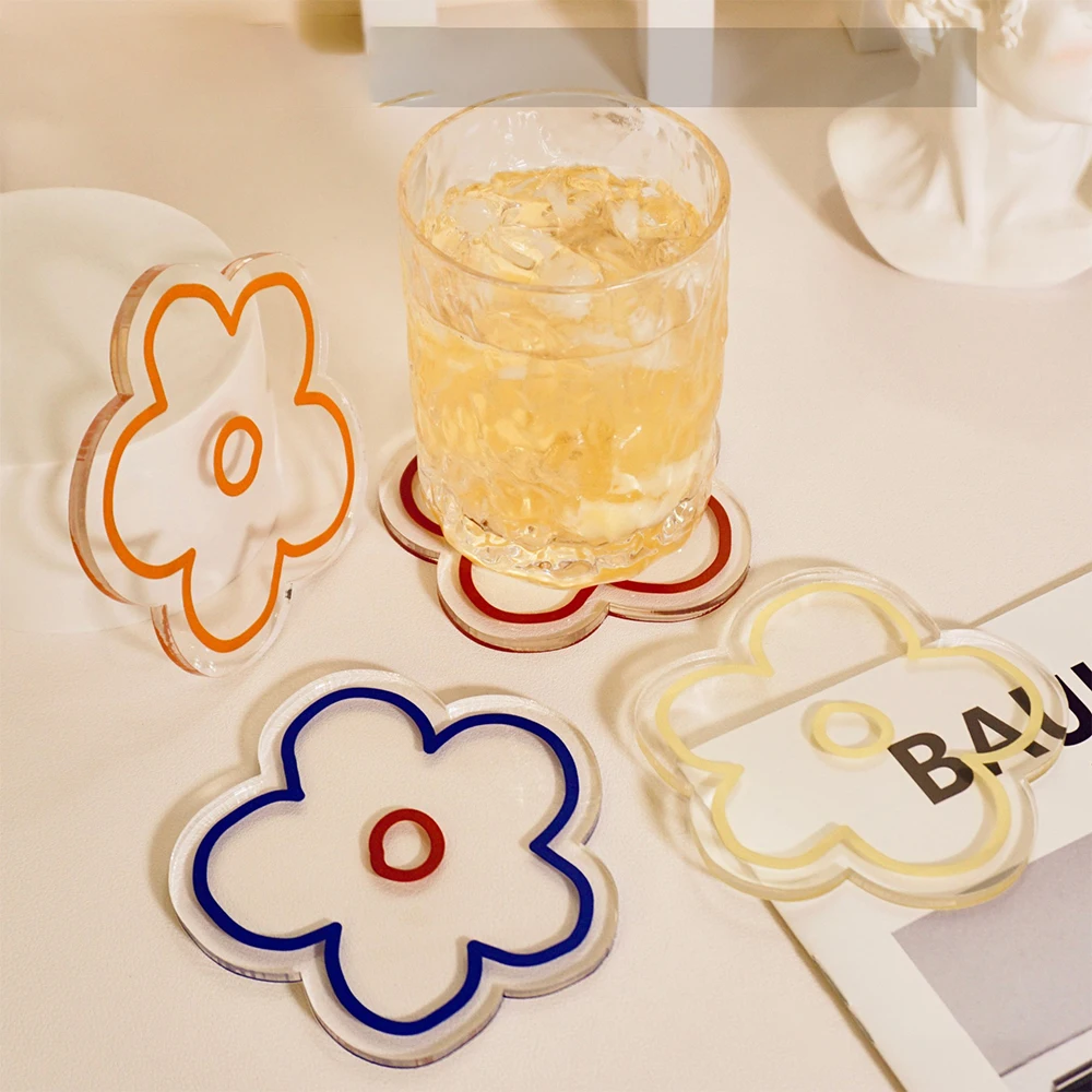 Posavasos-de-flores-de-estilo-coreano-acr-lico-posavasos-transparente ...