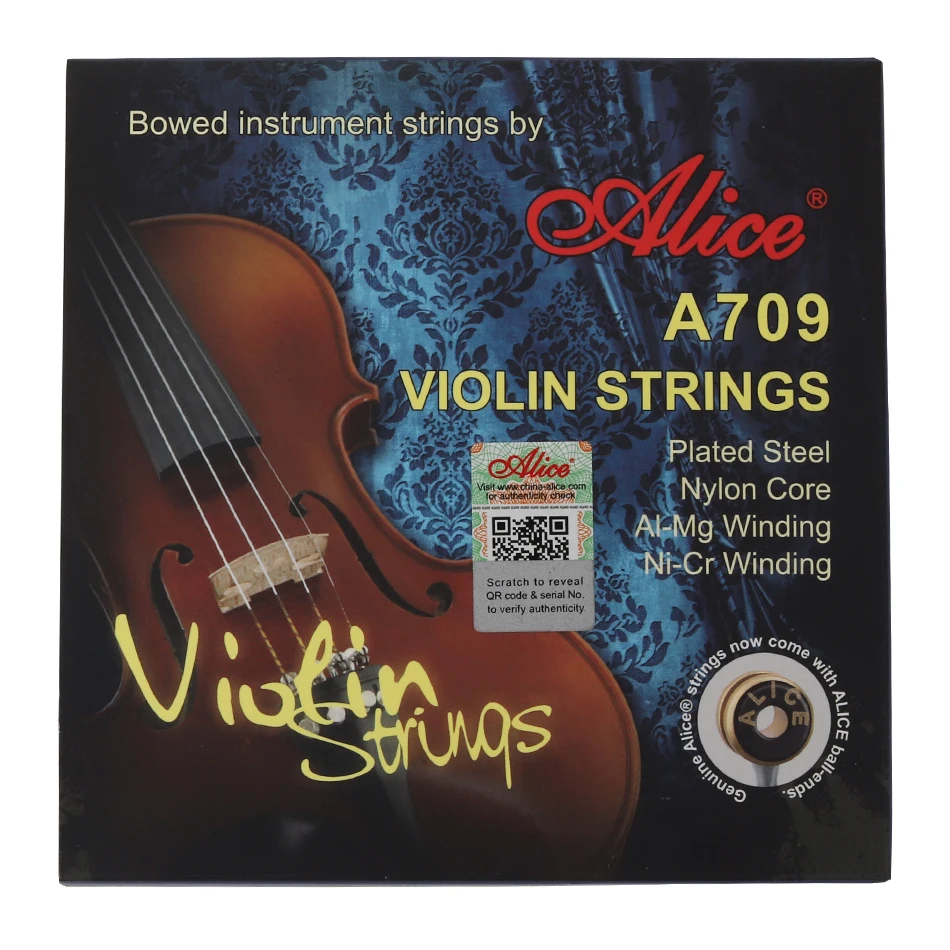 Alice-A709-Violin-Strings-Set-Plated-Steel-Plain-String-Nylon-Core-Al ...