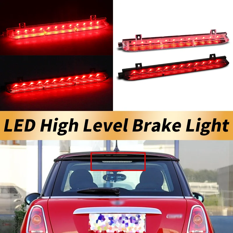 1PC Red LED 3rd High Level Brake Stop Light Clear/Blcak Lens For Mini ...