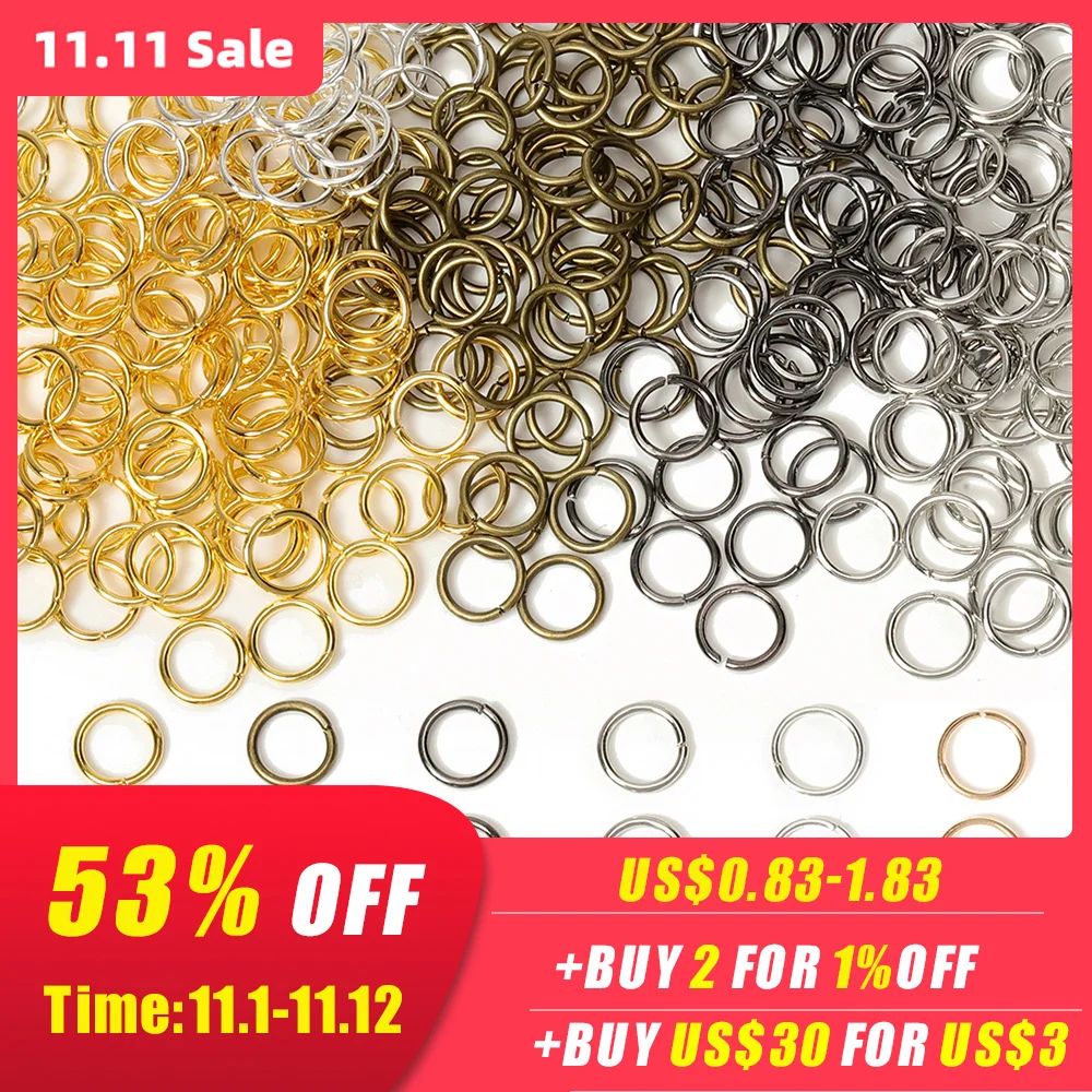 200pcs/lot Wholesale Open Circle Jump Rings Necklace Bracelet Earring ...