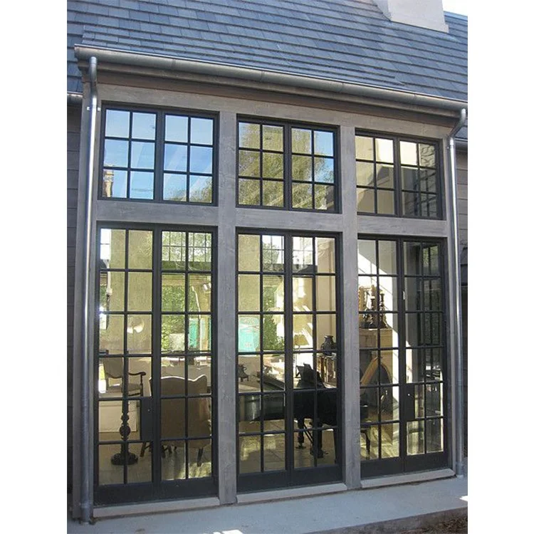 Modern metal house windows designer exterior large glass windows black ...