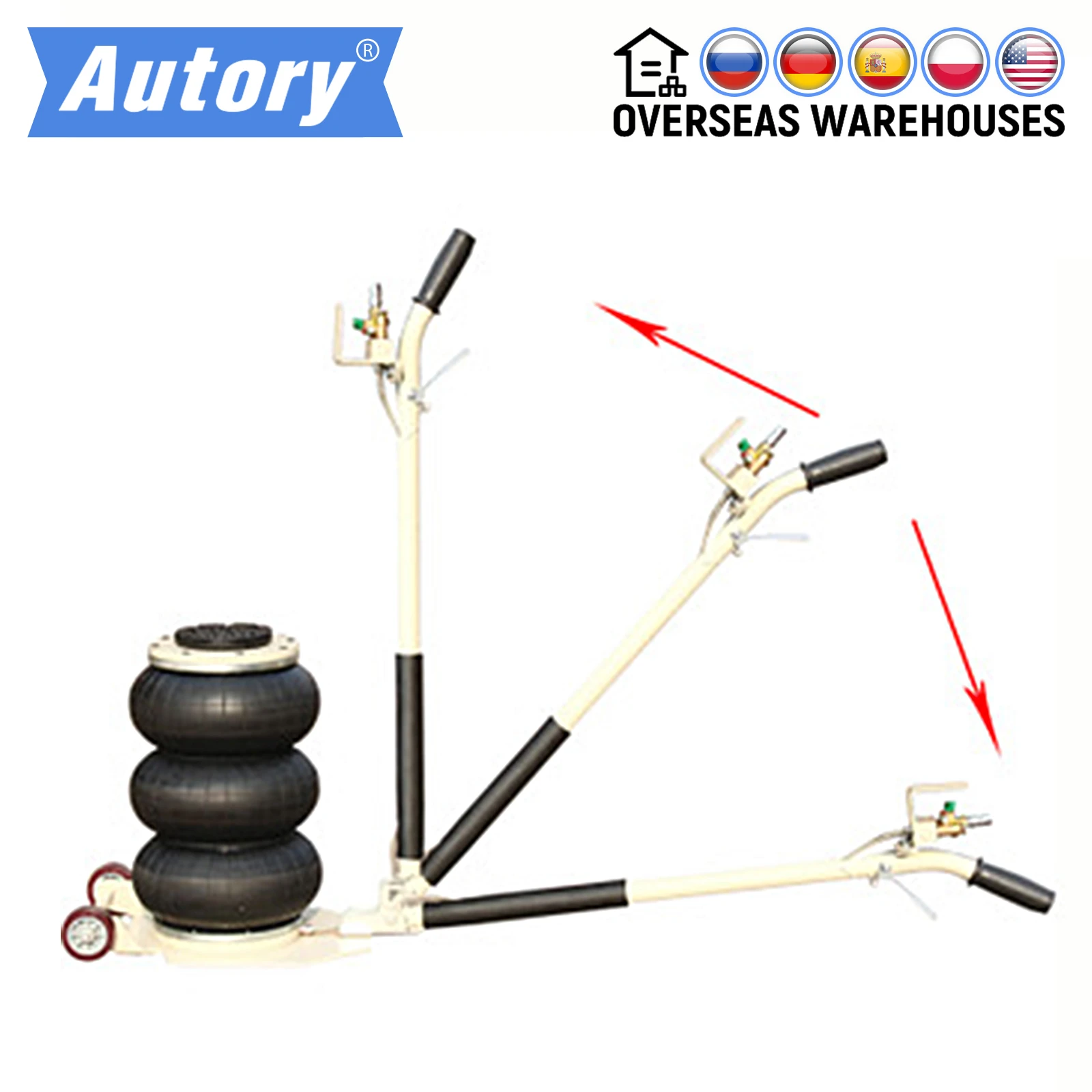 Pneumatic 3t Car Jack Portable Inflatable Lift Triple Stage Bag Air 6600lbs Jack Car Truck Shop ...