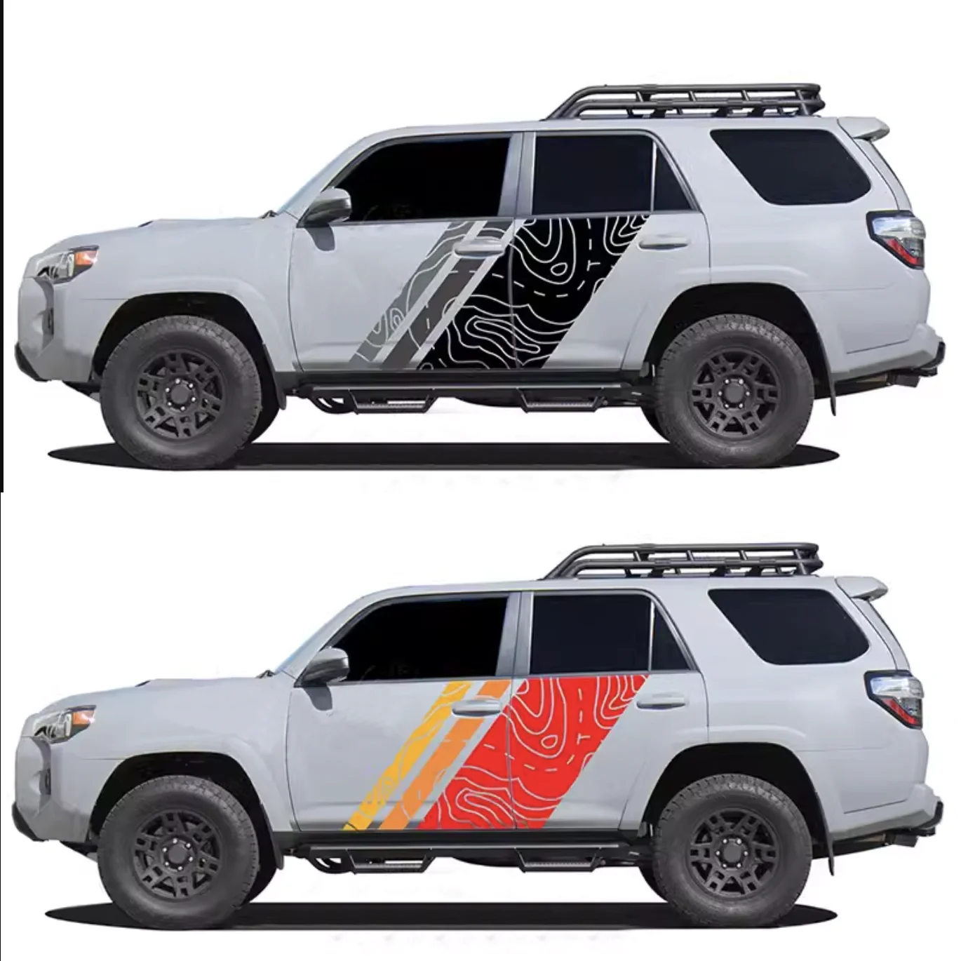 Retro-Topographic-Topo-Map-Body-Door-Sticker-Tri-Color-Sunset-Graphics ...