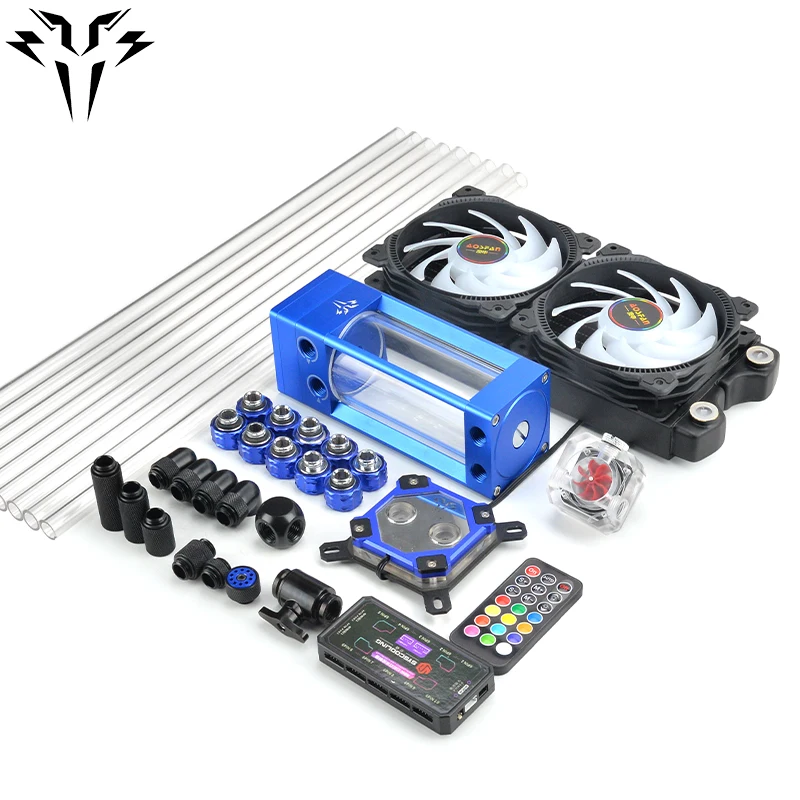 Syscooling Water Cooling Kit 인텔/AMD cpu 블록 워터 쿨링 키트 하드 튜브 용 240mm 라디에이터 ...