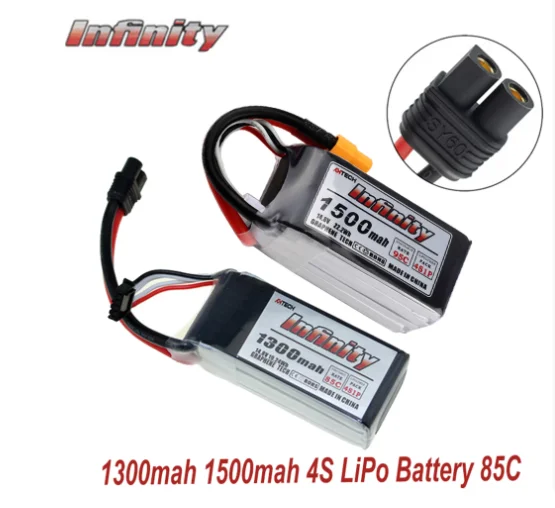 Infinity 4S 14.8V 1500mAh 95C 1300mAh 85C 그래핀 LiPo 배터리, 충전식 SY60 플러그 ...