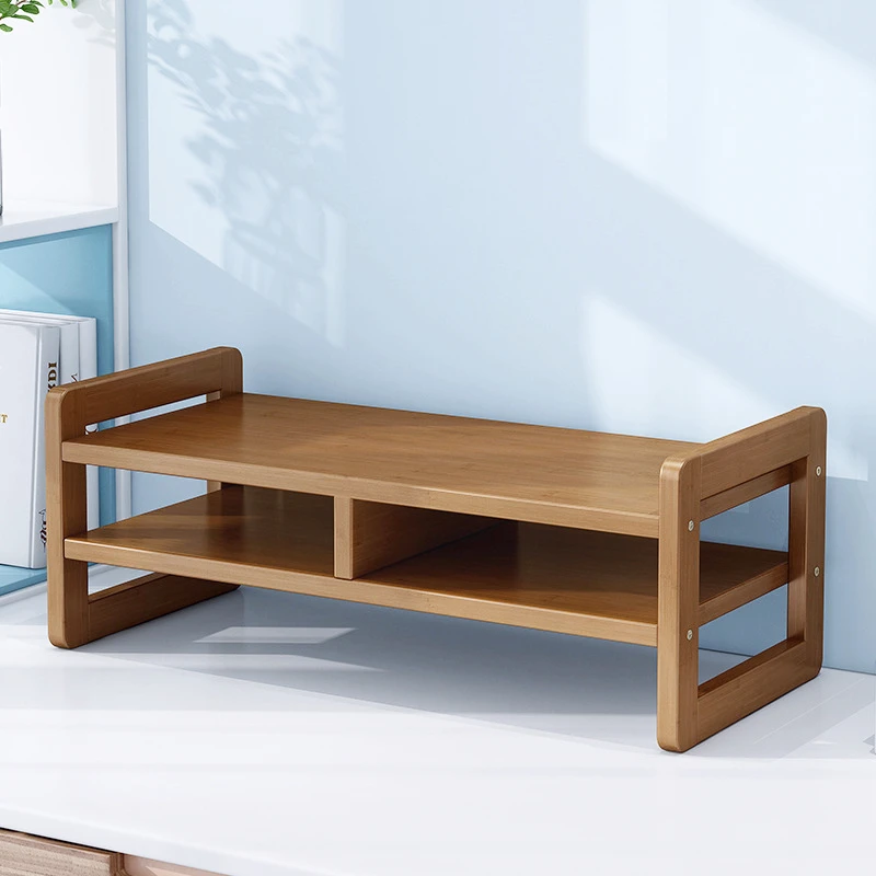 Multifunction-Home-Bamboo-Organizing-Rack-Monitor-Raised-Shelf-Office ...