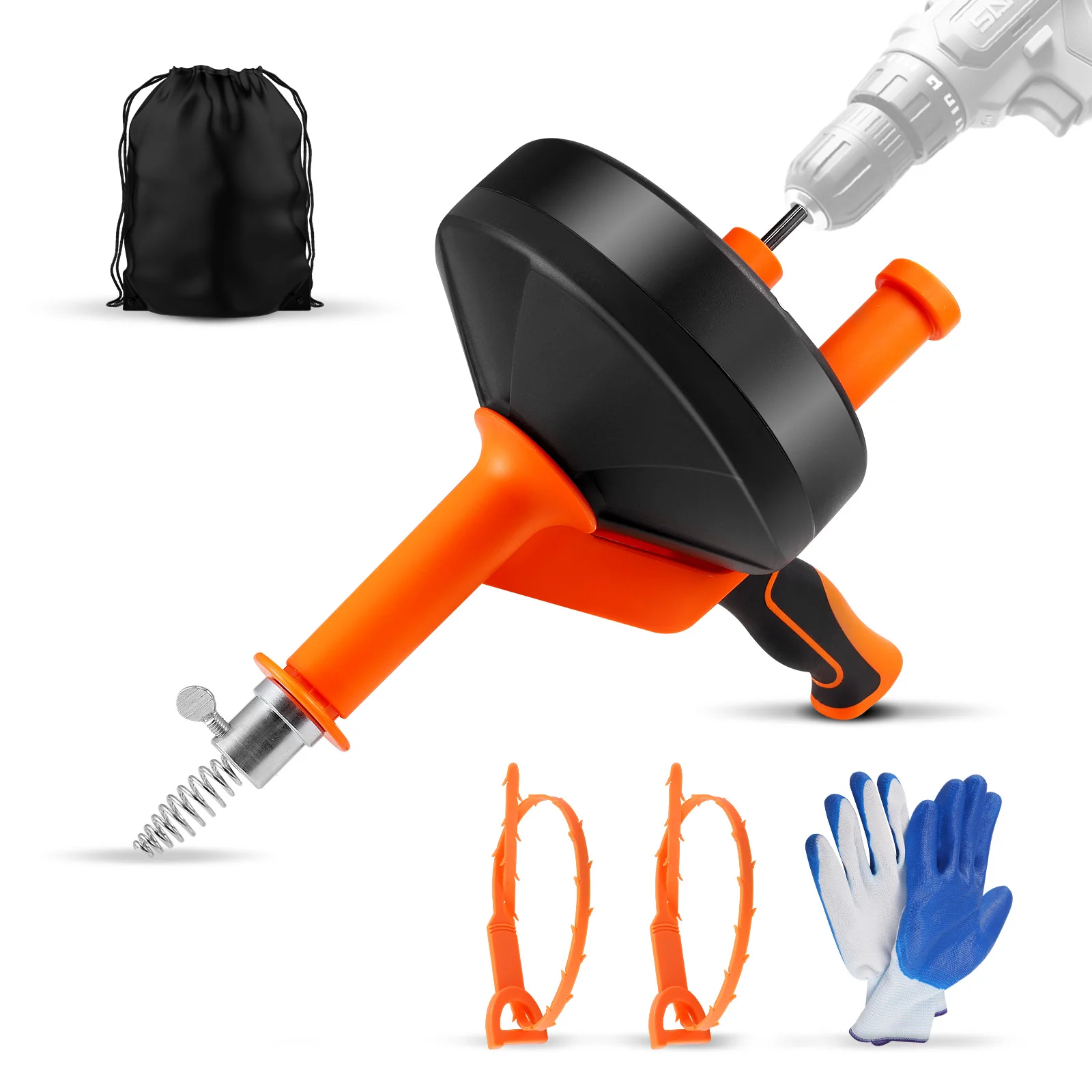 Drain Cleaner Machine 25FT Automatic Tube Cleaner Blockage Unblocker ...