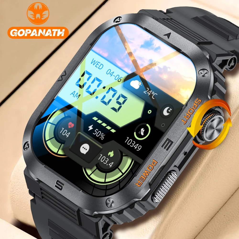 Rugged-Military-Smart-Watch-Men-For-Android-IOS-Ftiness-Watches-Ip68 ...