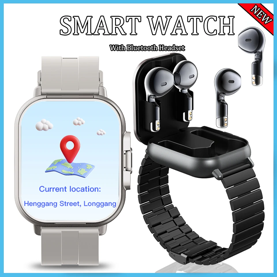 D8-Rel-gio-Inteligente-TWS-Embutido-NFC-Bluetooth-Auscultadores-Duplos ...