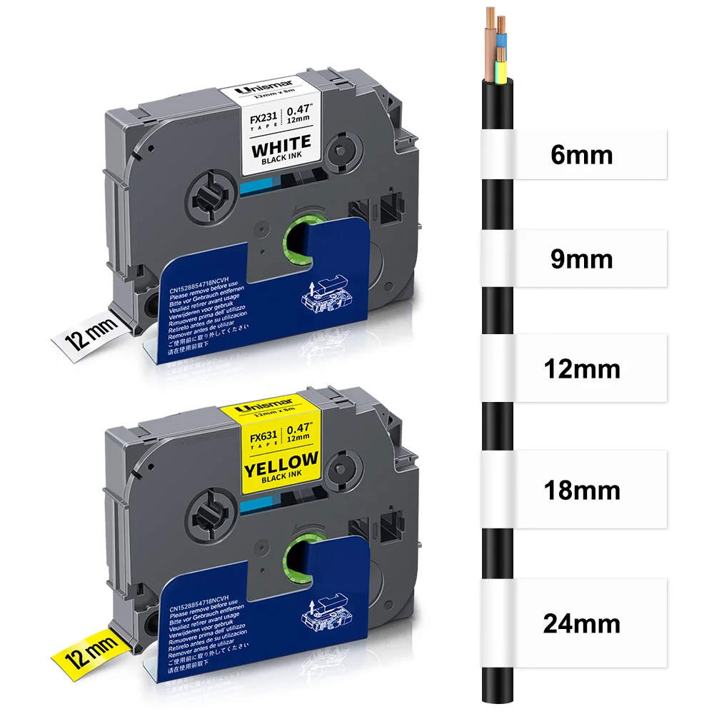 Etiquetas compatibles Brother TZeFX231 TZeFX211 TZeFX221 TZeFX241 ...
