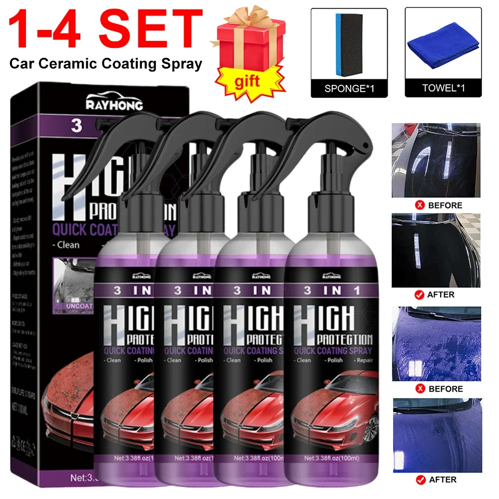 3 In 1 Car Ceramic Nano Coating Liquid Coatin Nano Crystal Hydrophobic ...