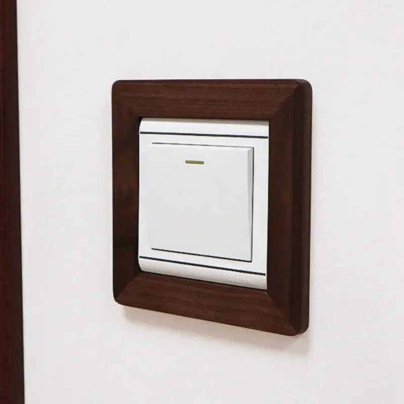 Household-Switch-Decorative-Sticker-Wooden-Socket-Frame-Protective ...