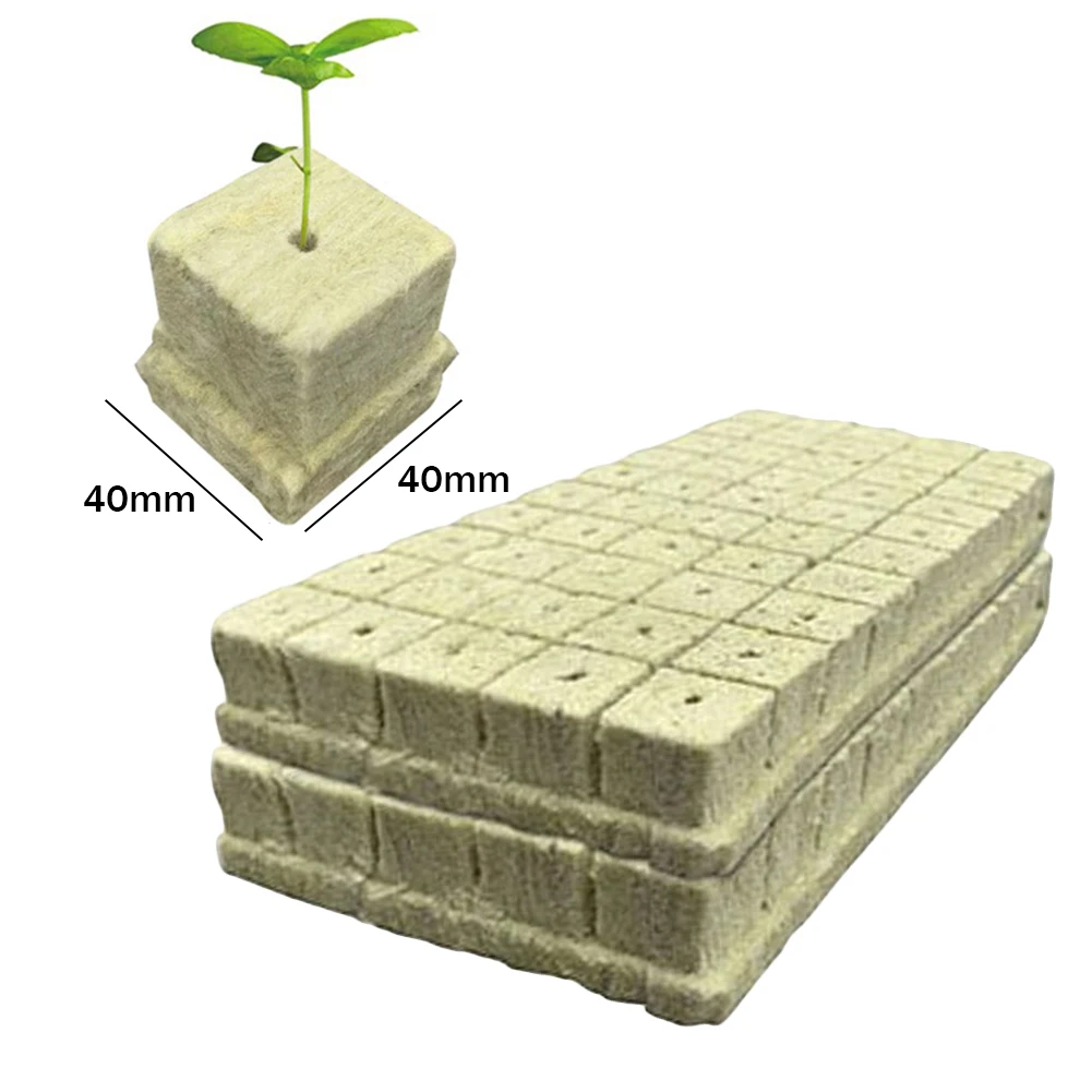 100pcs Stonewool Hydroponic Grow Media Starter Cubes Plant Cubes ...