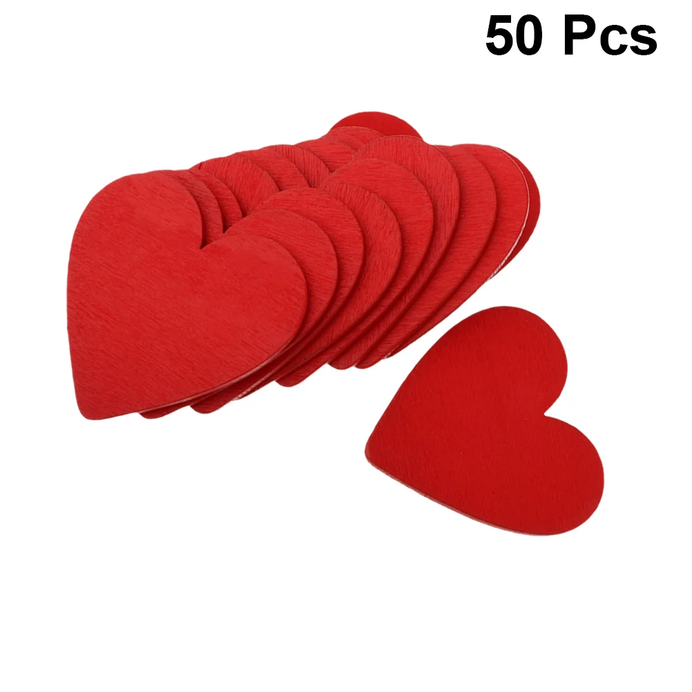 50pcs-3cm-Red-Love-Heart-Shape-Wooden-Slices-Craft-Accessary-Wooden ...