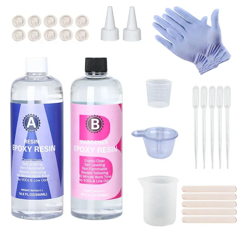 Easy-Mix-1-1-High-Gloss-Resin-and-Hard-Crystal-Clear-Epoxy-Resin-Kit ...