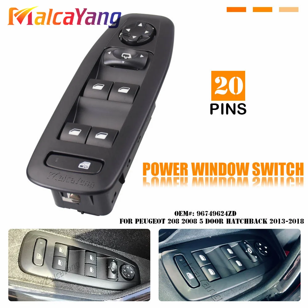 96749624ZD Car Electric Power Window Switch For Peugeot 208 2008 1.6HDI ...