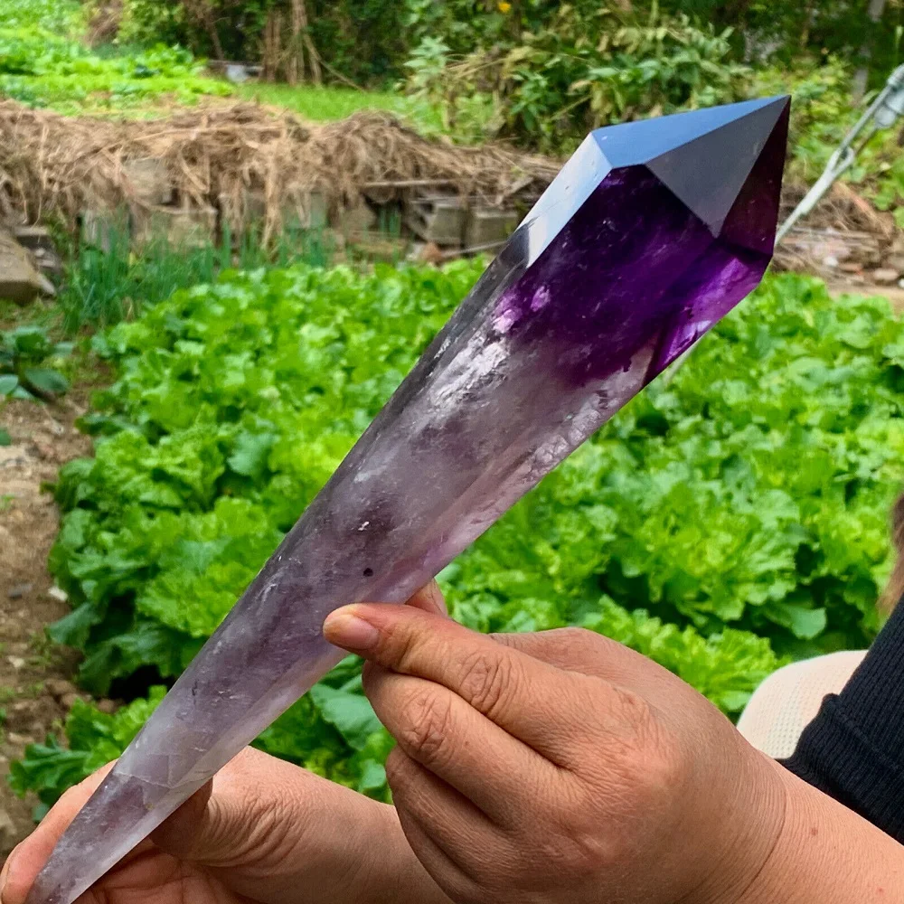 Super-size-Natural-Amethyst-Quartz-Cluster-Crystal-Rod-Point-Specimen ...